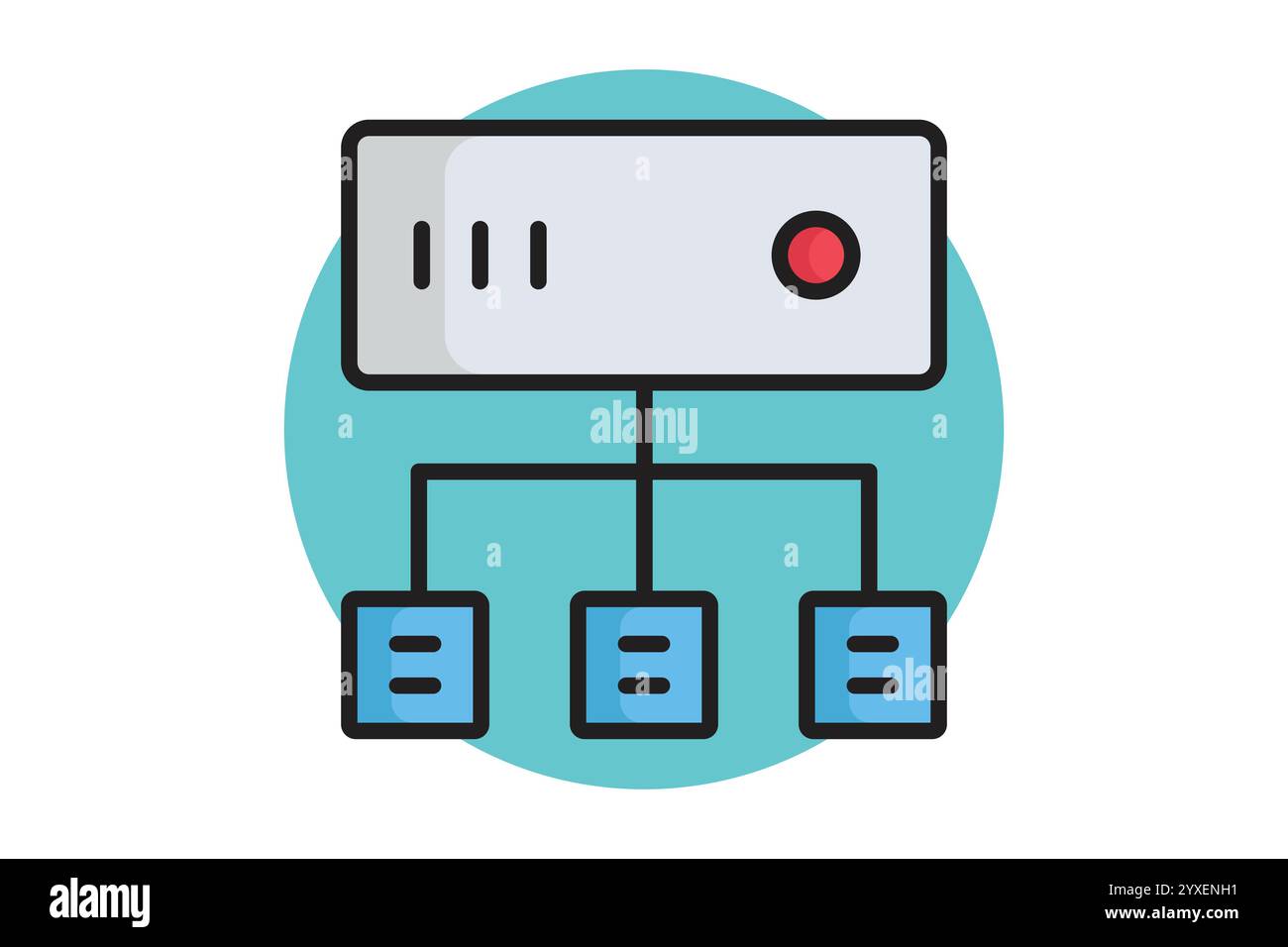 Load balancing icon. colored outline icon style. icon related to IT architecture. IT elements ...