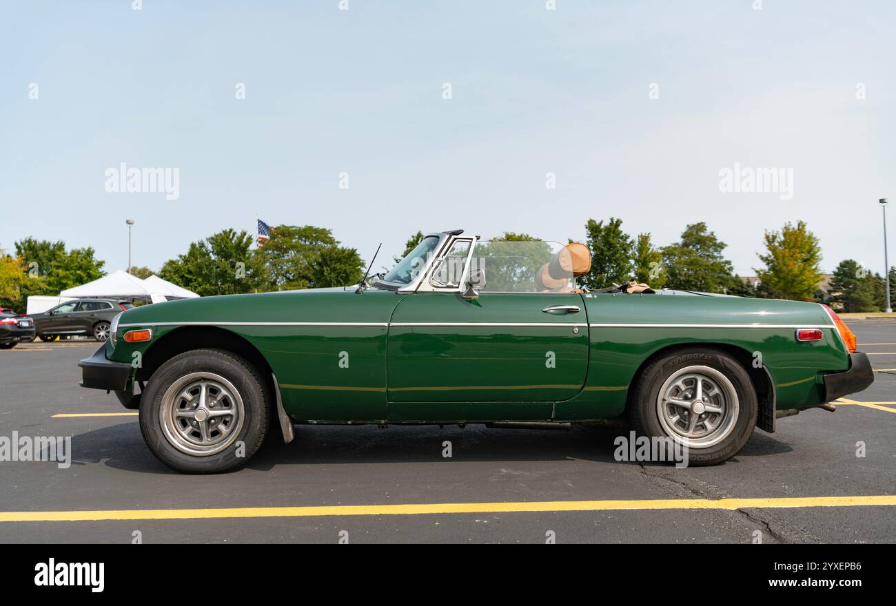 Chicago, Illinois, USA - September 08, 2024: MG MGB sportscar retro ...