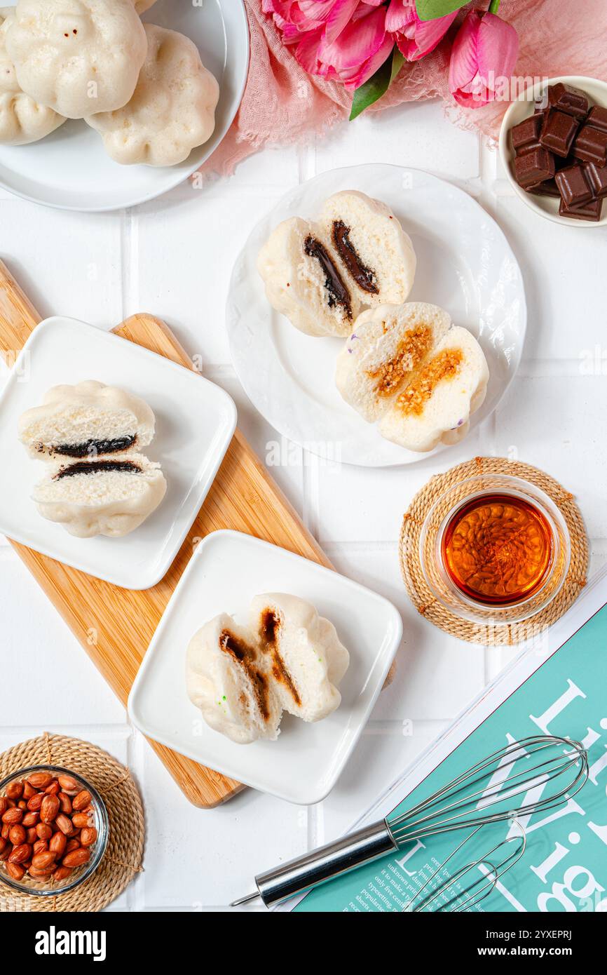 Baozi or Chinese Steamed Buns is a type of yeast-leavened filled bun in ...
