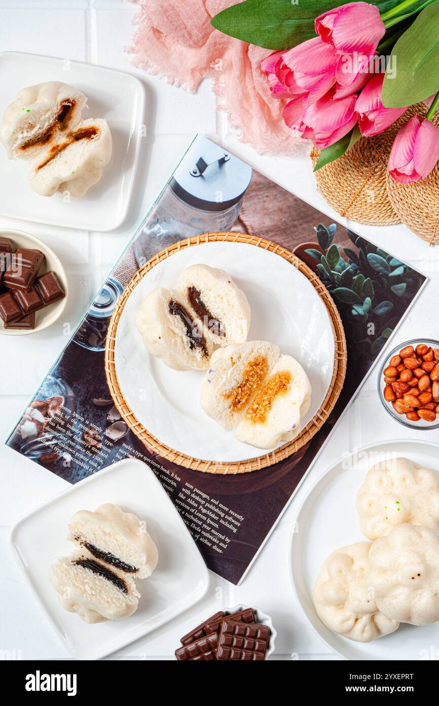 Baozi or Chinese Steamed Buns is a type of yeast-leavened filled bun in ...