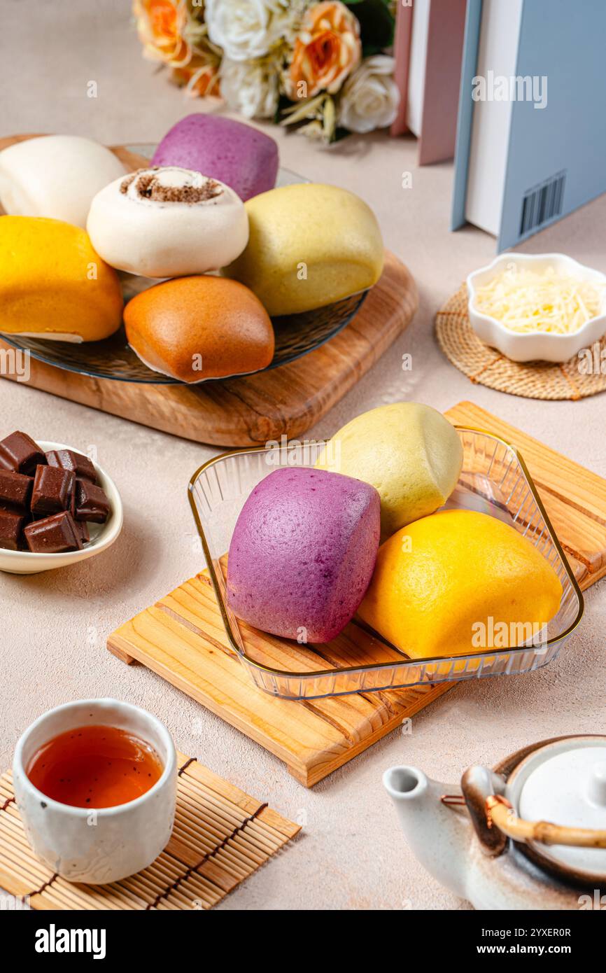 Baozi or Chinese Steamed Buns is a type of yeast-leavened filled bun in ...