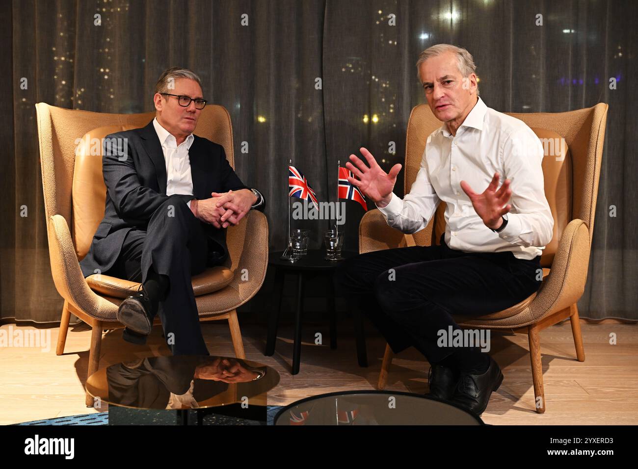 RETRANSMITTING CORRECTING NAME TO JONAS GAHR STORE Prime Minister Sir Keir Starmer (left) meets ...