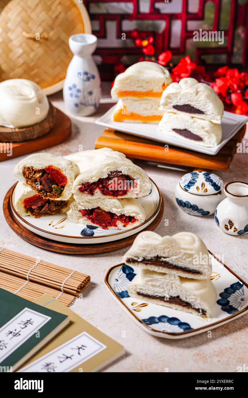 Baozi, Chinese Steamed Buns is a type of yeast-leavened filled bun in ...