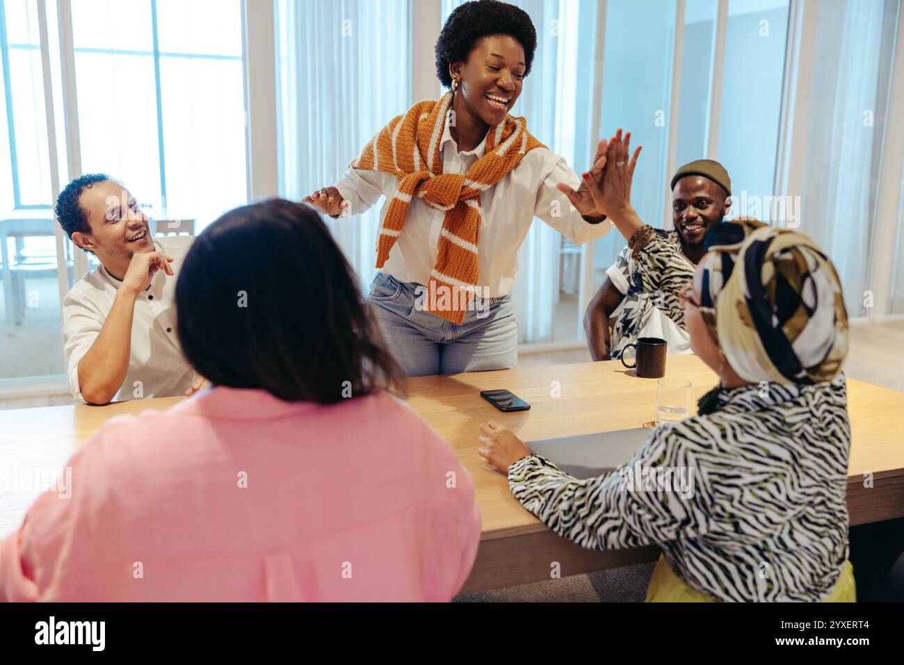 Happy diverse business team captures hi-res stock photography and ...