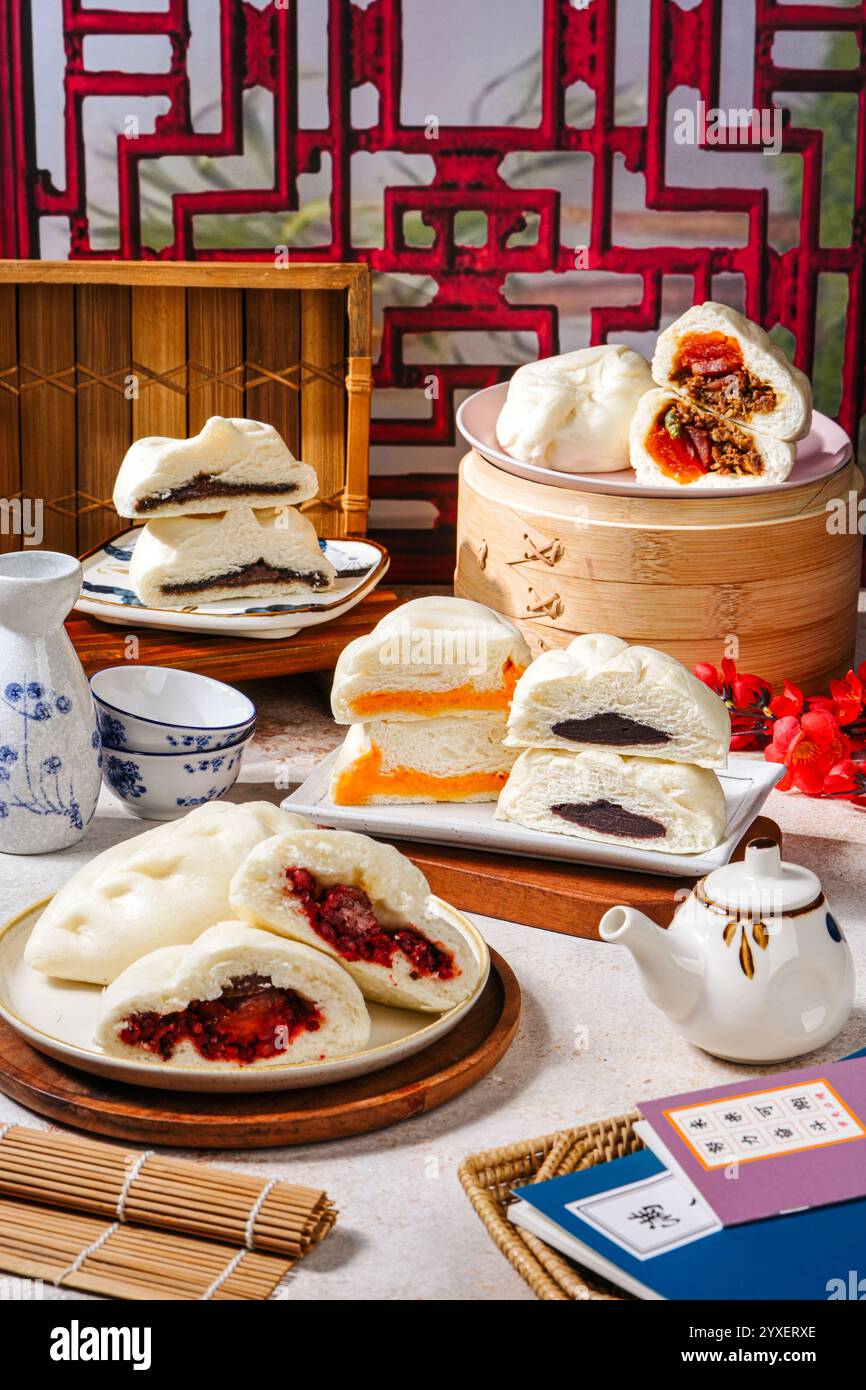 Baozi, Chinese Steamed Buns is a type of yeast-leavened filled bun in ...
