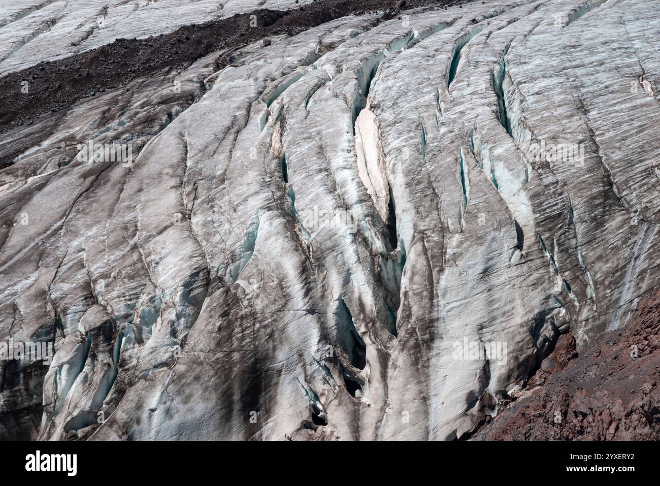 melting glacier formation on the mountain slope by sunny day Stock ...