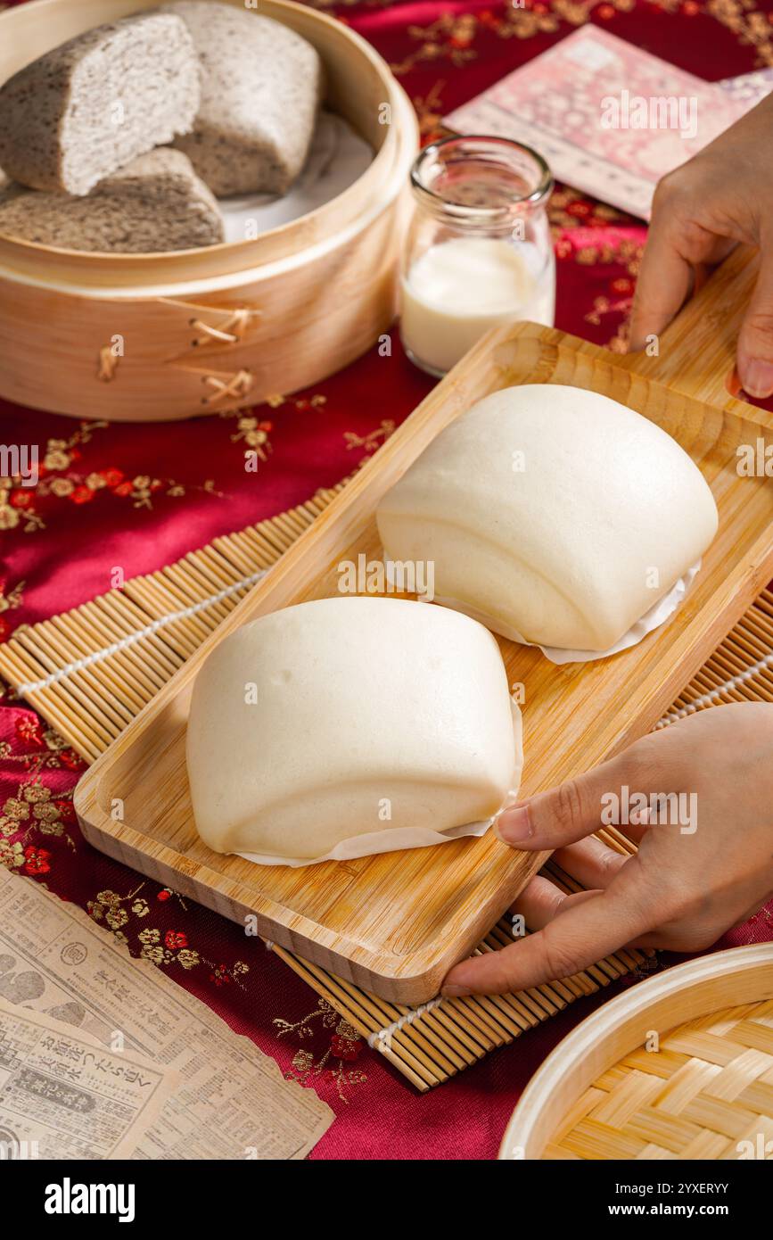 Mantou often referred to as Chinese steamed bun, is a white and soft ...
