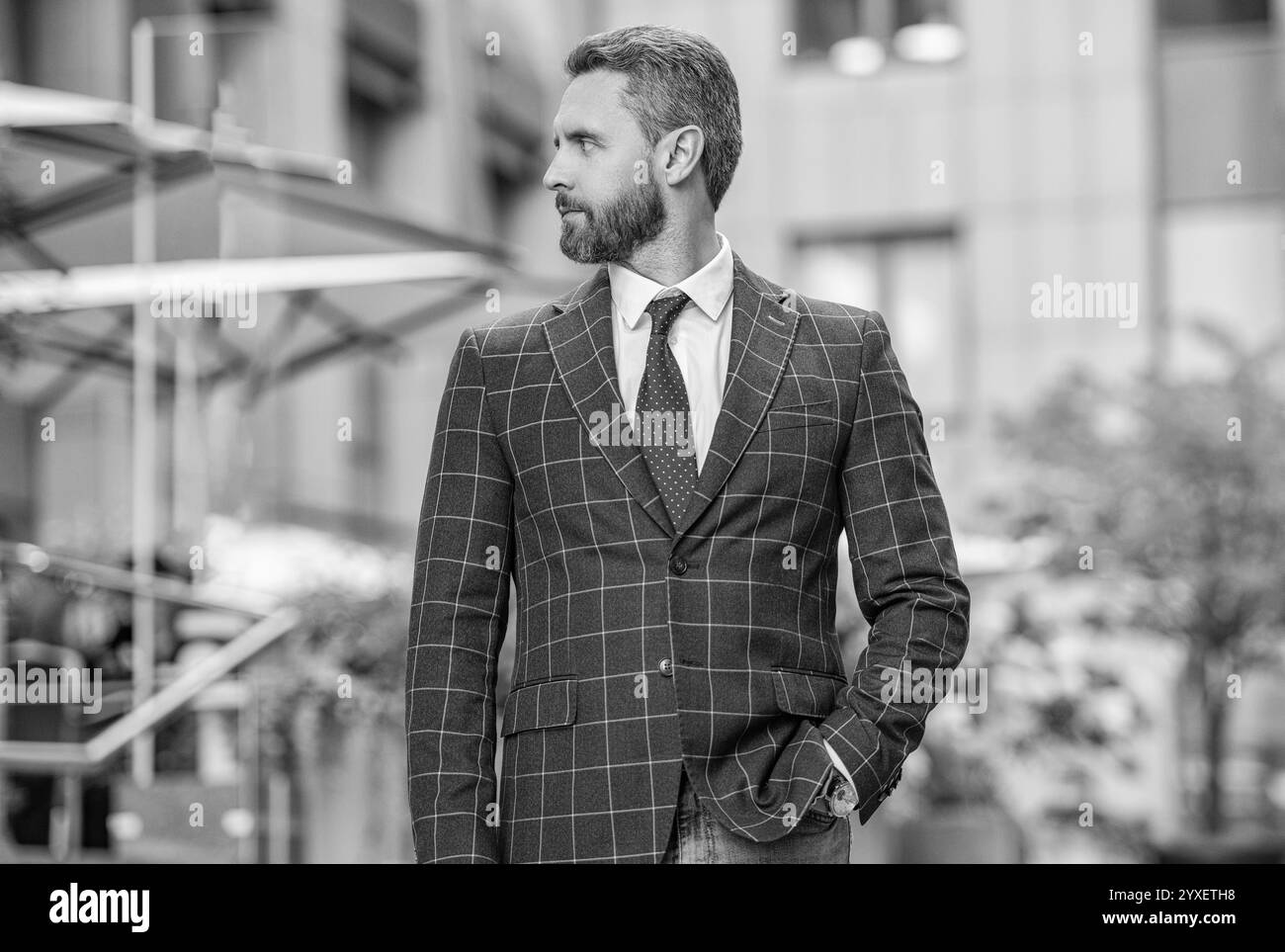 corporate business boss outdoor. business boss on urban background ...