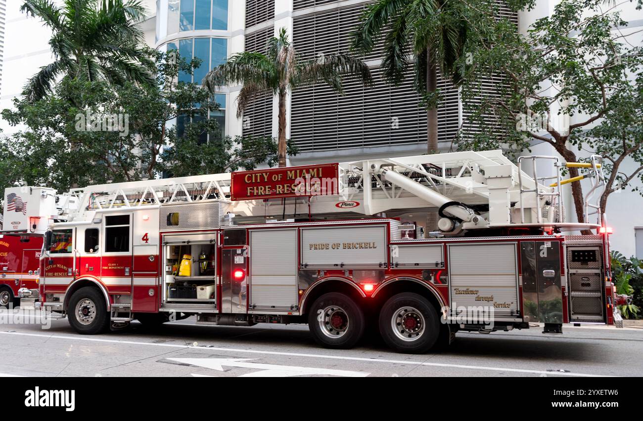 Miami, Florida, USA - December 01, 2024: Fire rescue city of Miami ...