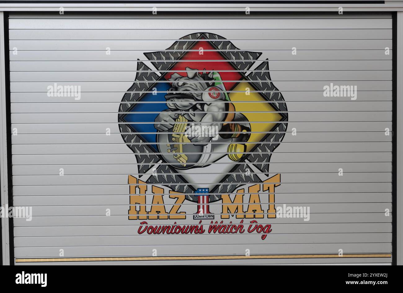 Miami, Florida, USA - December 01, 2024: Hazmat 1 emblem on firetruck ...