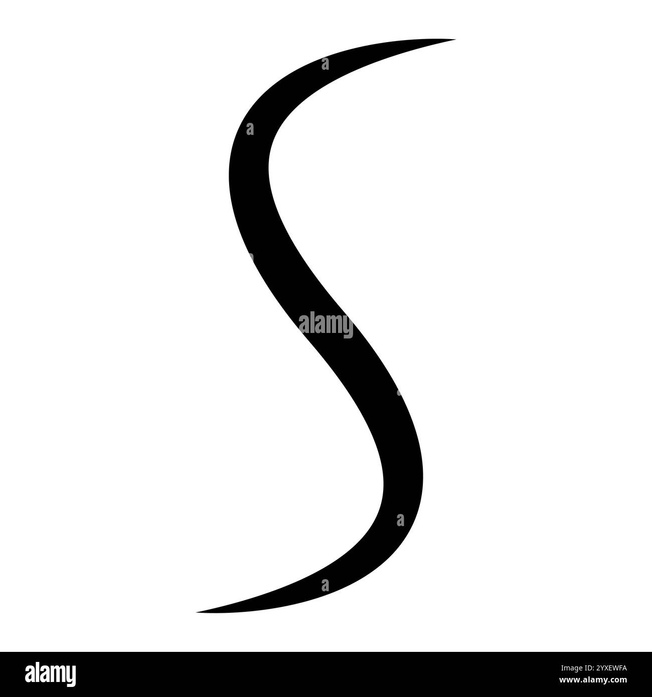 Curved wavy line shape letter S, abstract swirl letter S Stock Vector ...