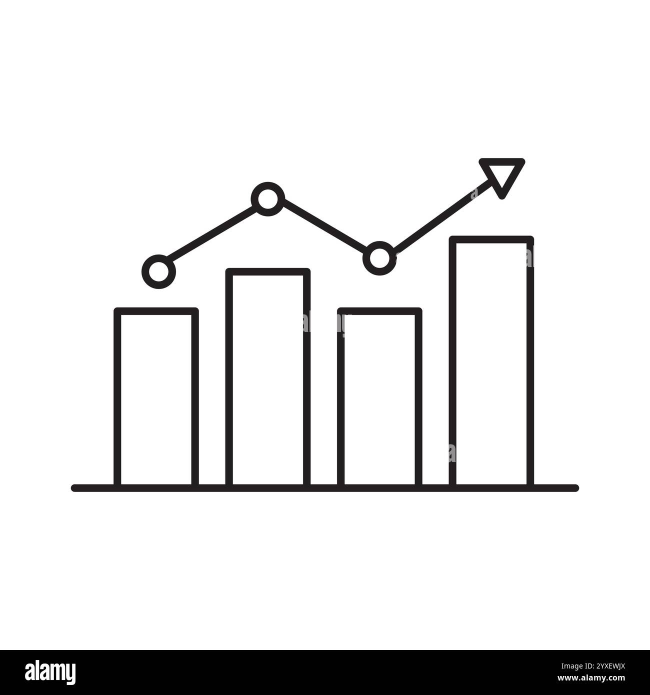 Bar chart icon. Growth tracking arrow. Data analytics focus. Business ...