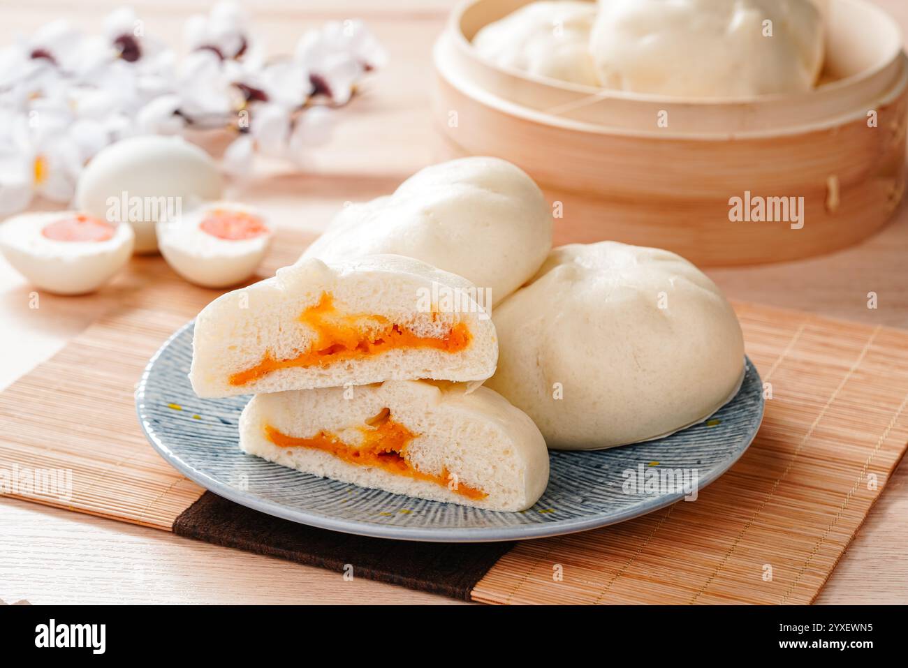 Baozi or Chinese Steamed Buns is a type of yeast-leavened filled bun in ...