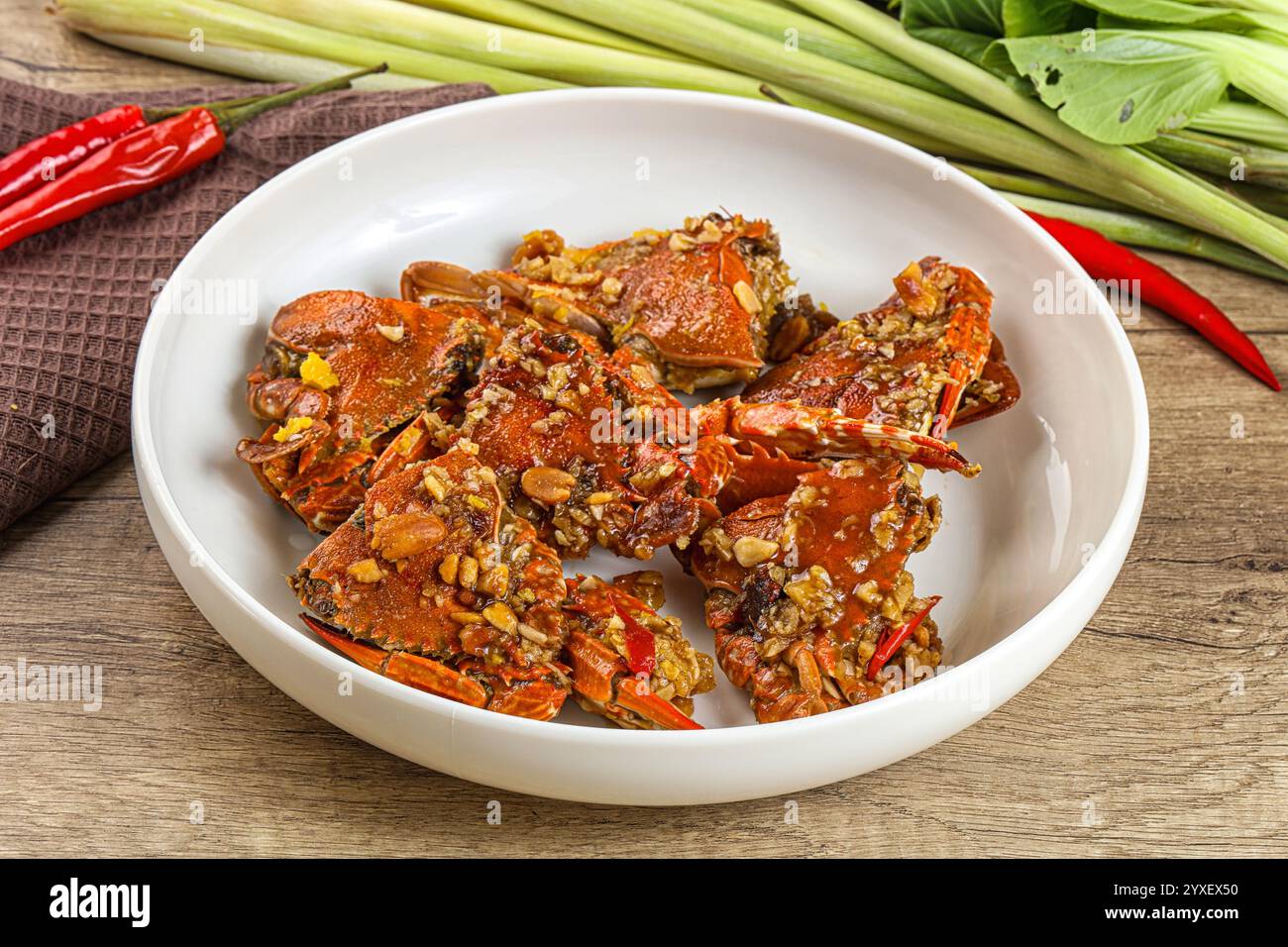 Tasty Steamed Spider crab Claws in tamatind sauce Stock Photo - Alamy