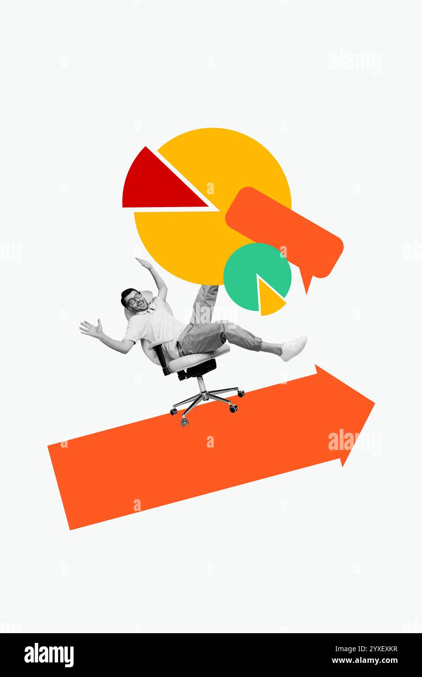 Composite trend artwork sketch image collage of monochrome miniature ...