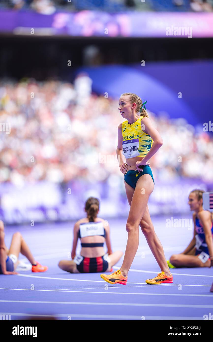 Cara Feain-Ryan participating in the 3000 metres steeplechase at the ...
