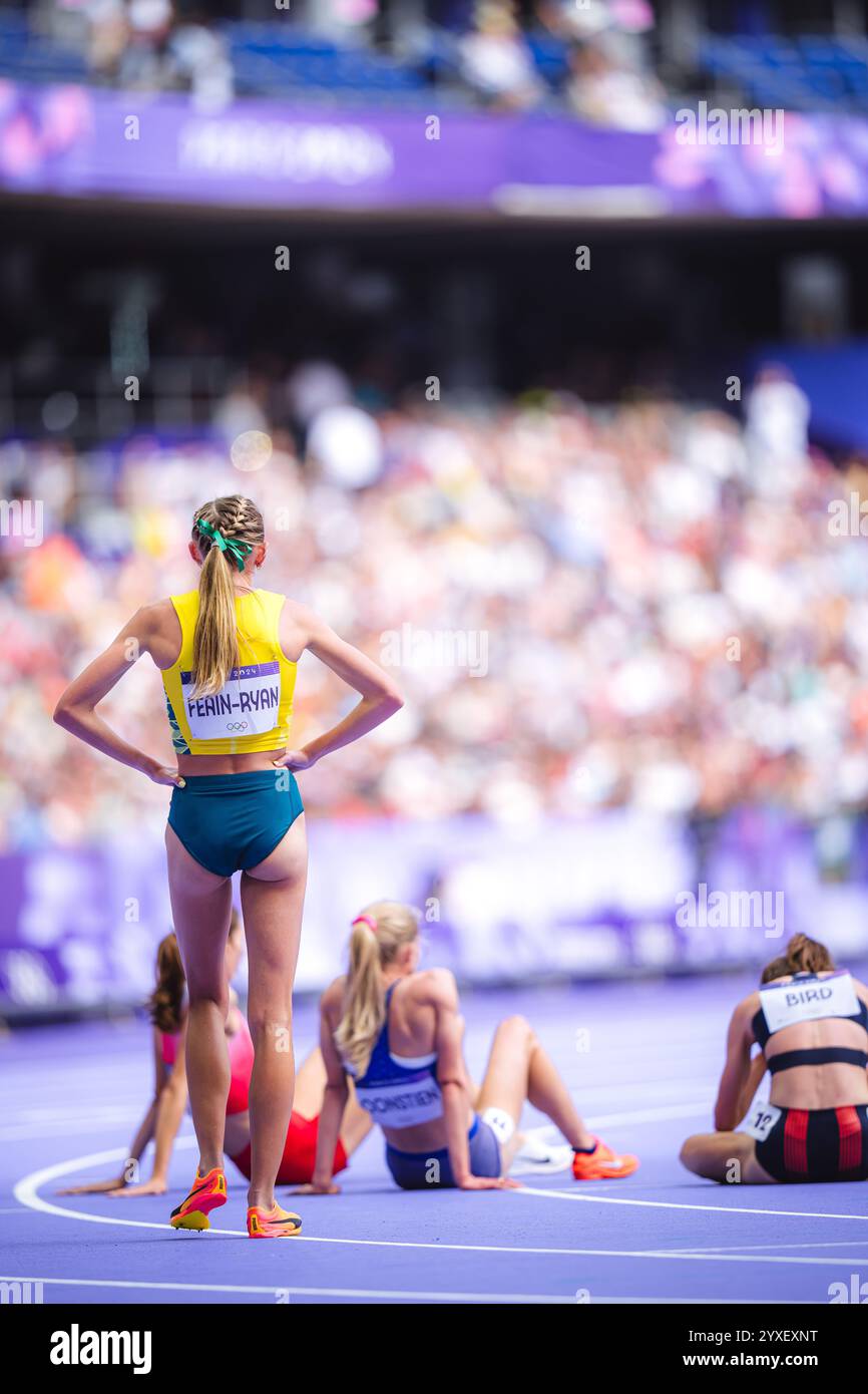 Cara Feain-Ryan participating in the 3000 metres steeplechase at the ...