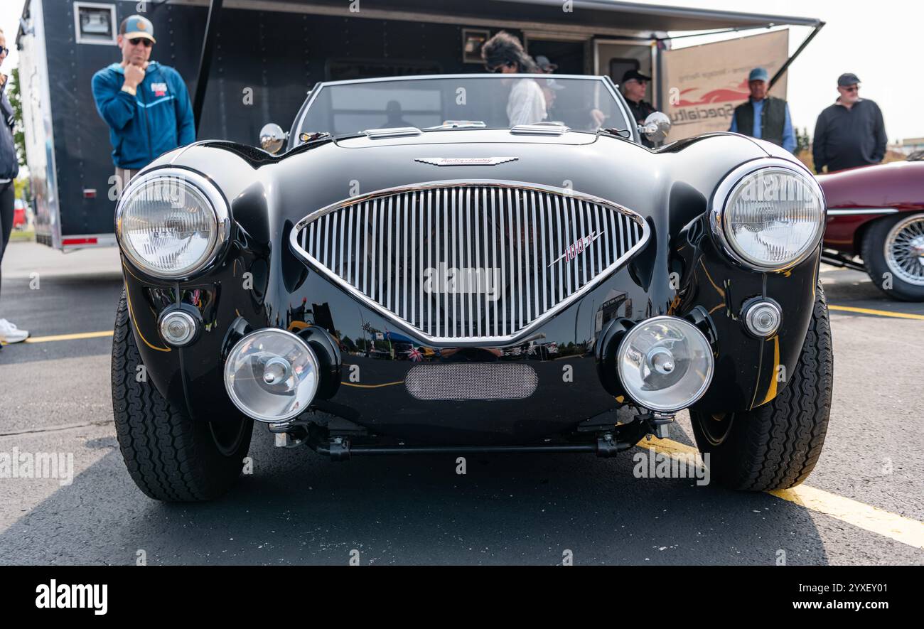 Chicago, Illinois, USA - September 08, 2024: 1956 Austin Healey 100 ...