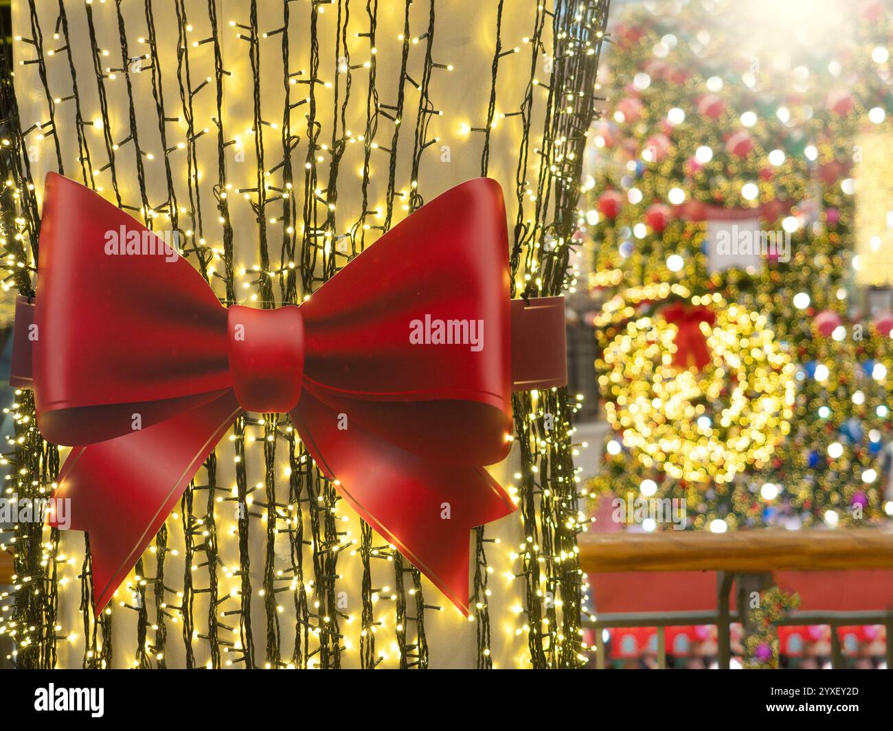Red Ribbin for Chrismas Celebration Stock Photo - Alamy