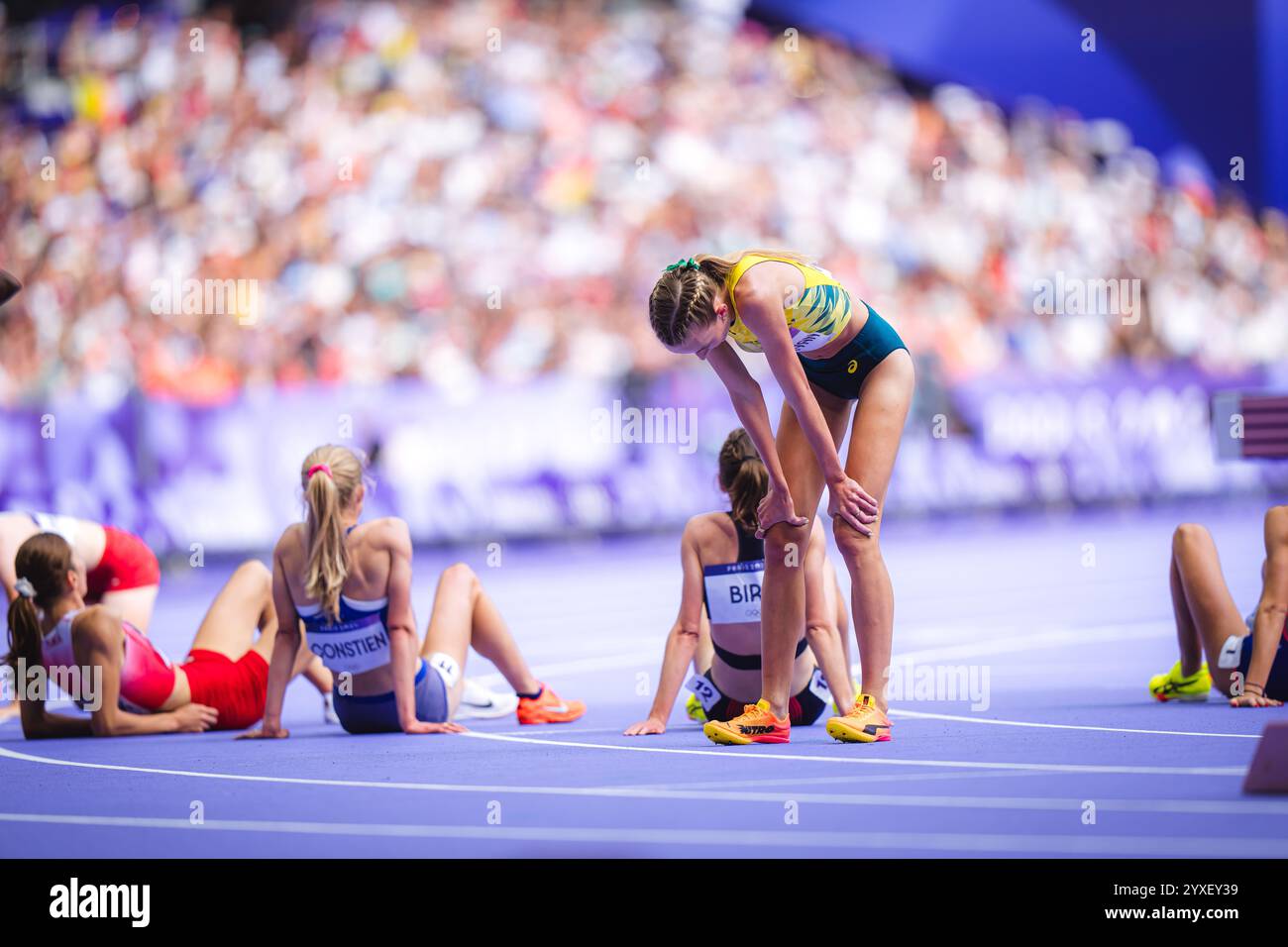 Cara Feain-Ryan participating in the 3000 metres steeplechase at the ...