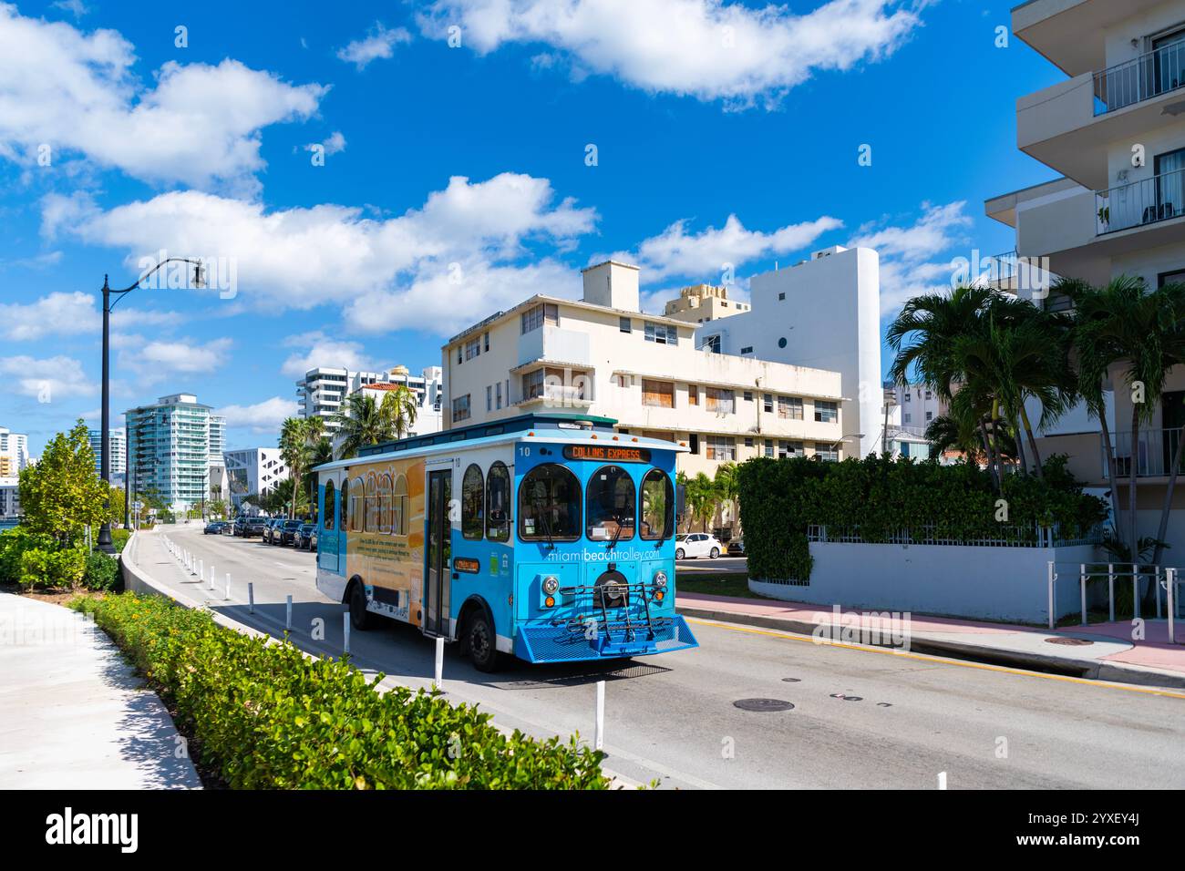 Miami, Florida, USA - November 16, 2024: Travel destination. Collins ...