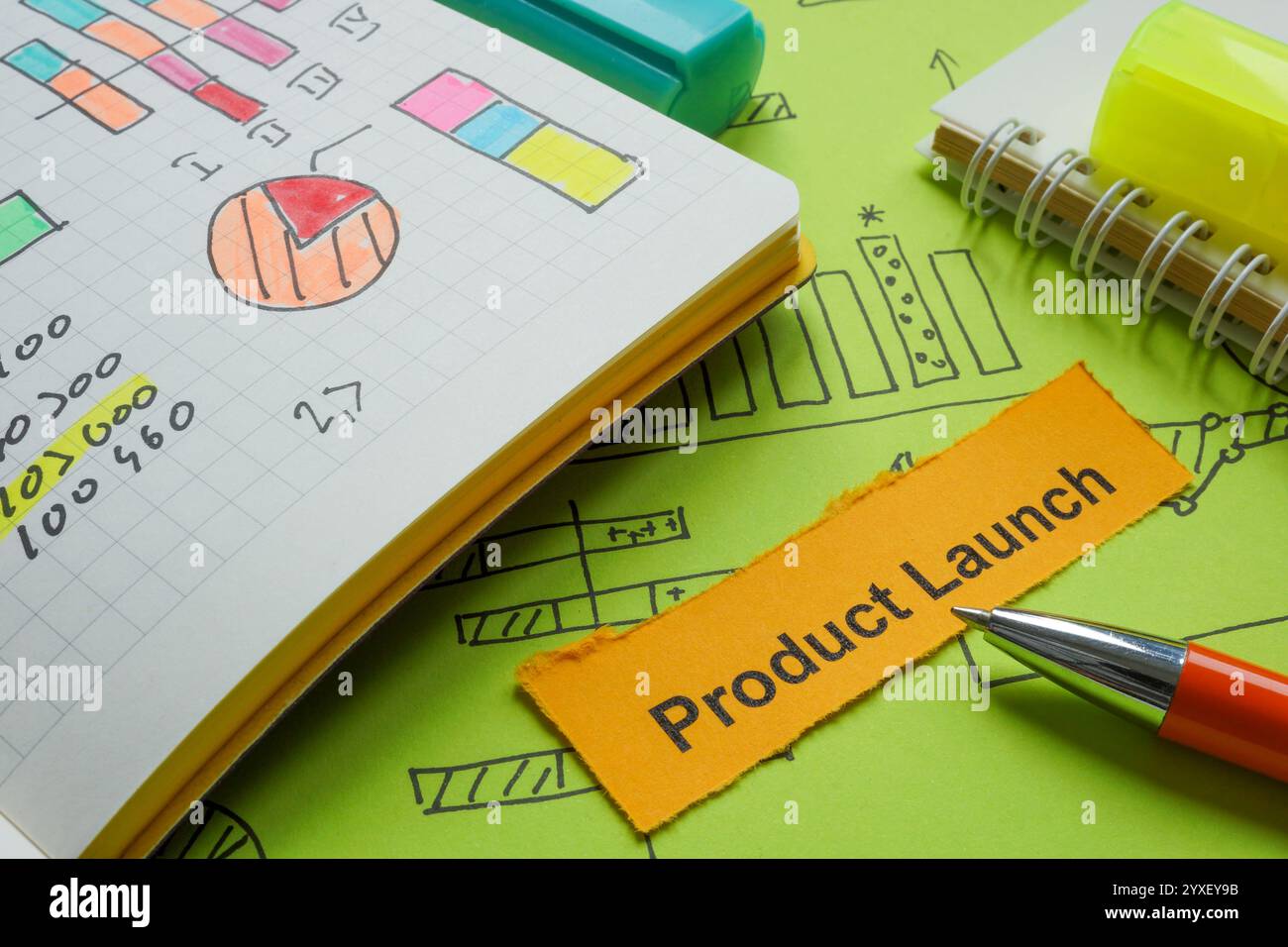 Notes about product launch. Business preparation and market entry Stock ...