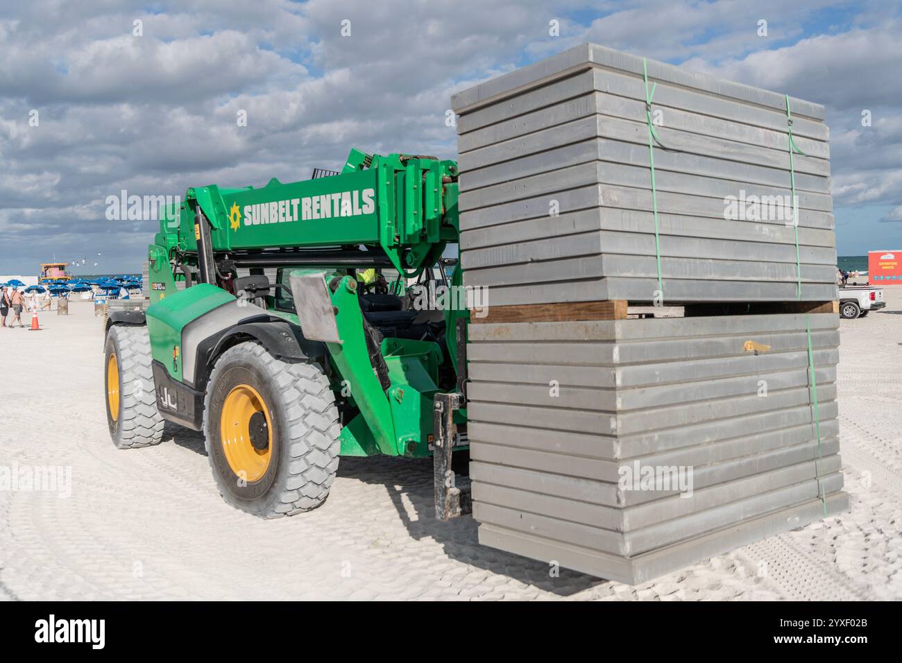 Miami, Florida, USA - November 16, 2024: Sunbelt Rentals boom lift ...