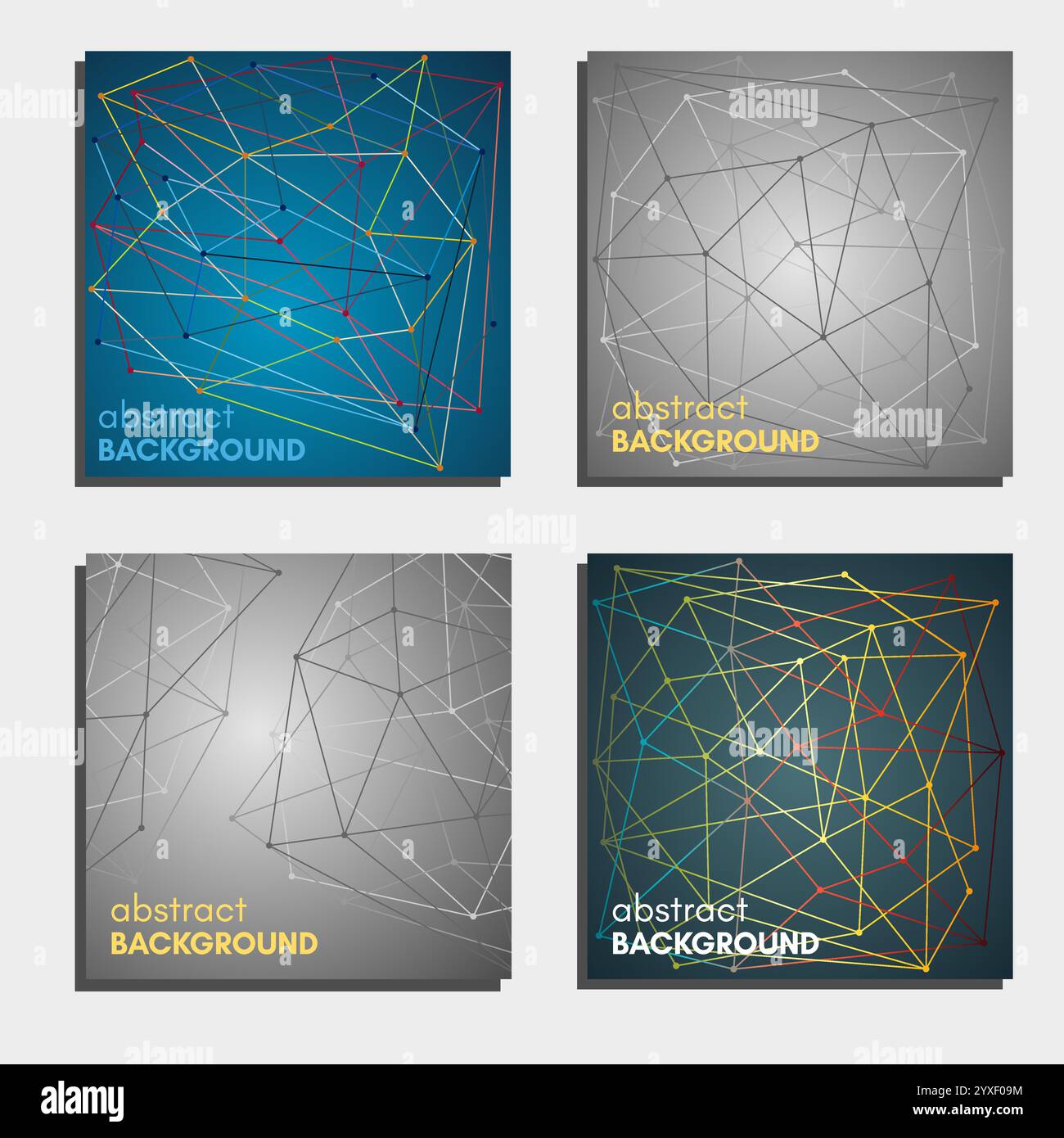 Set of four beautiful abstract backgrounds. Polygonal background with ...