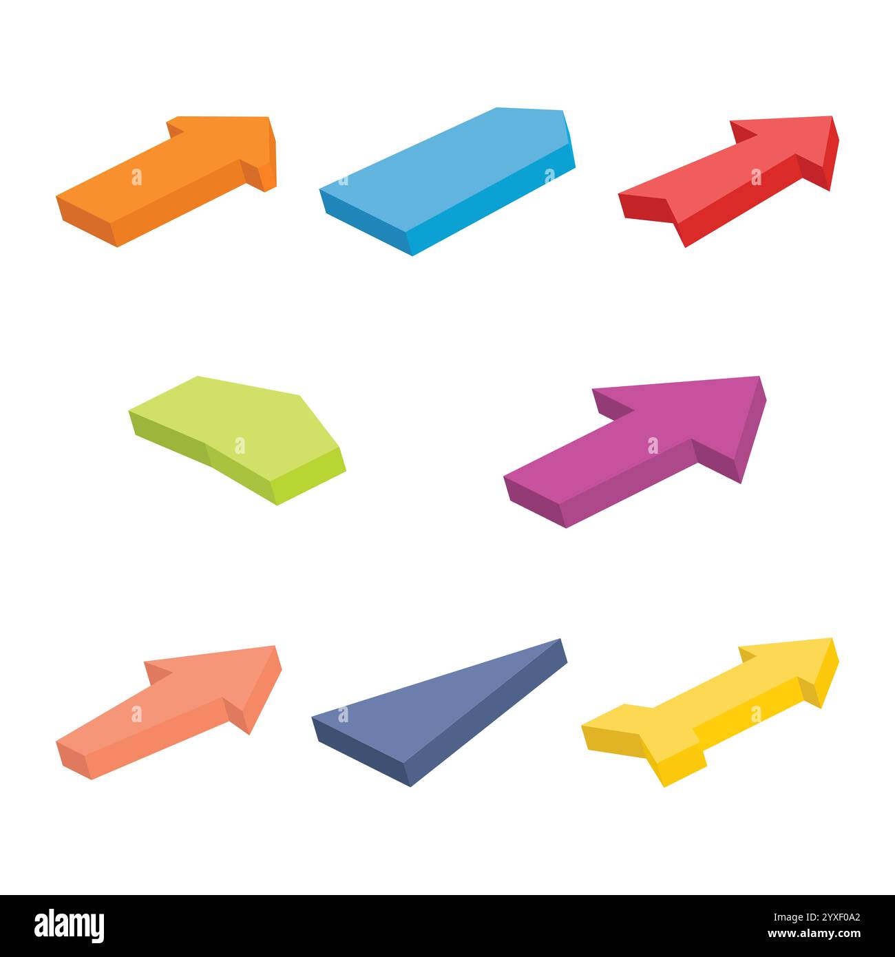 Set of eight colorful isometric arrows. Vector illustration Stock Vector Image & Art - Alamy