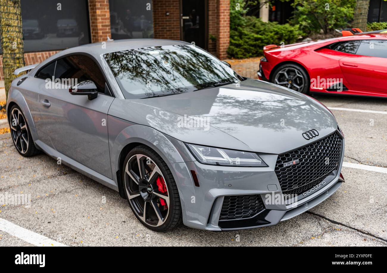 Chicago, Illinois - September 29, 2024: 2018 Audi TTRS grey color ...