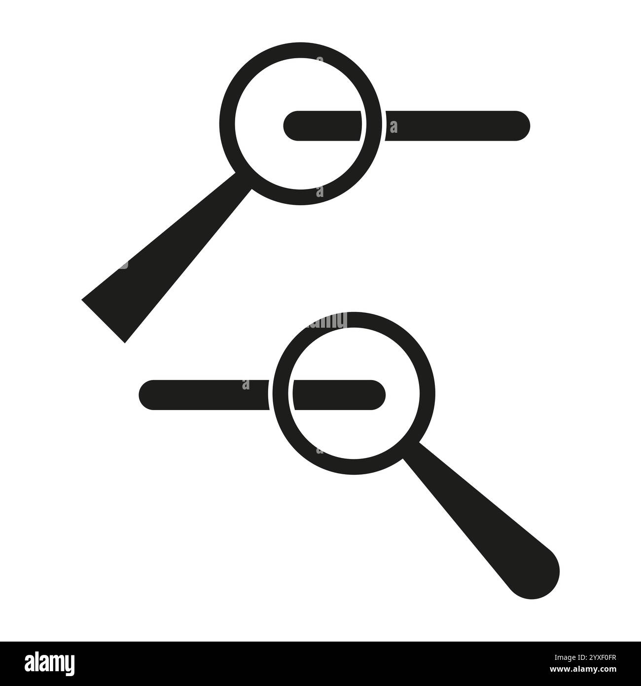 Magnifying glass icon. Search tool vector. Minimal zoom symbol. Black ...