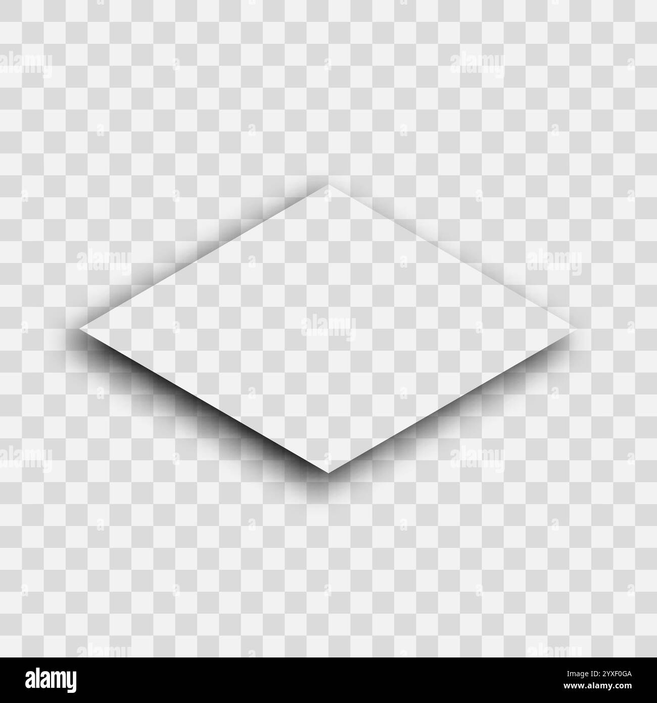 Dark transparent realistic shadow. Shadow from a rhombus isolated on ...