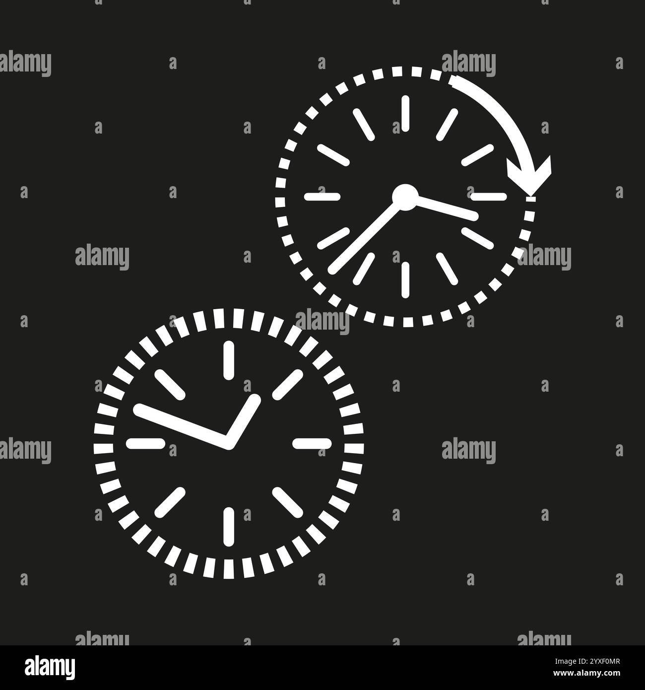 Clock rotation icon. Time adjustment symbol. Clock with arrow. Vector ...