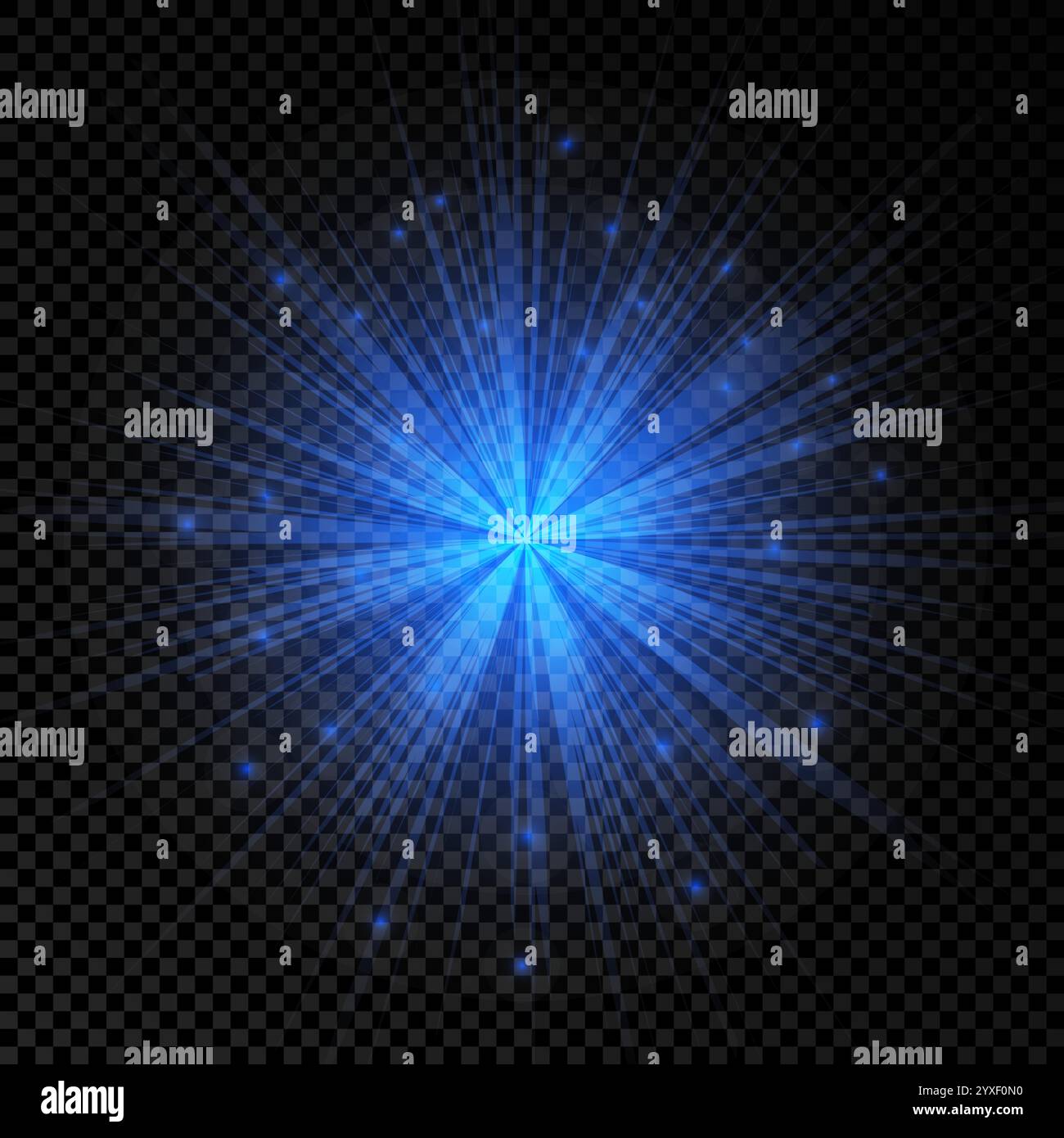 Light effect of lens flares. Blue glowing lights starburst effects with sparkles on a ...
