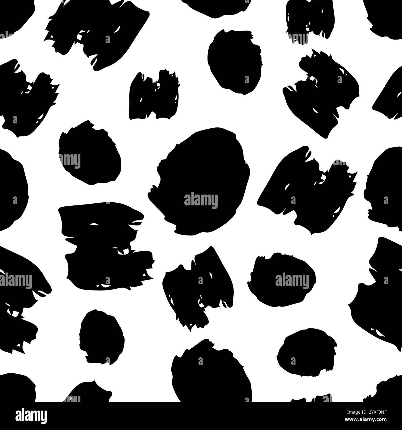Seamless pattern with dark hand drawn scribble smear on white ...