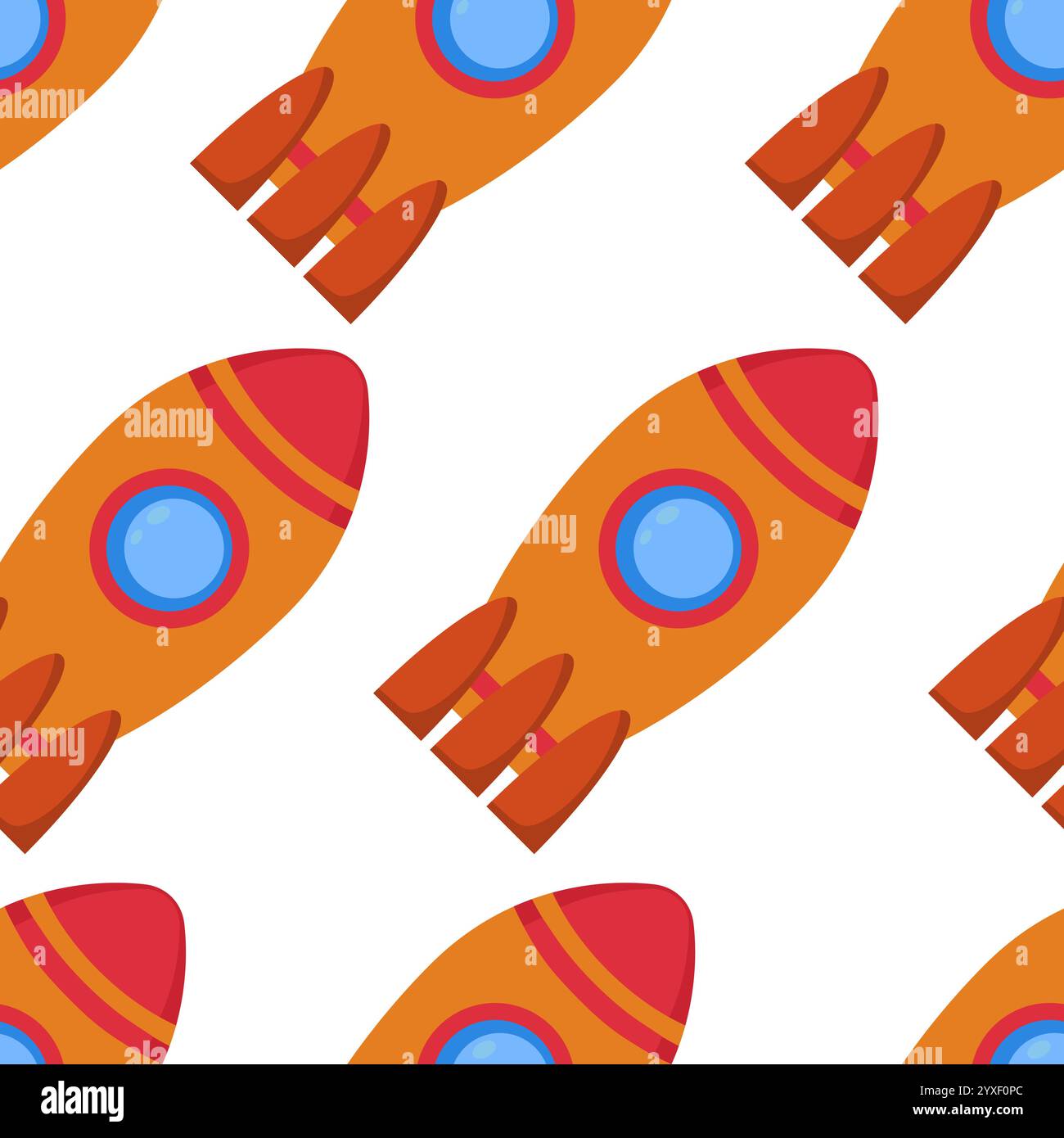 Seamless pattern with space rocket. Vector illustration Stock Vector ...