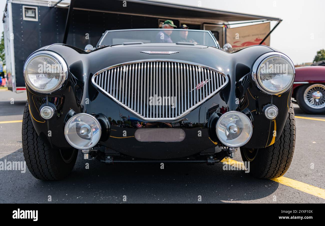 Chicago, Illinois, USA - September 08, 2024: 1956 Austin Healey 100 ...