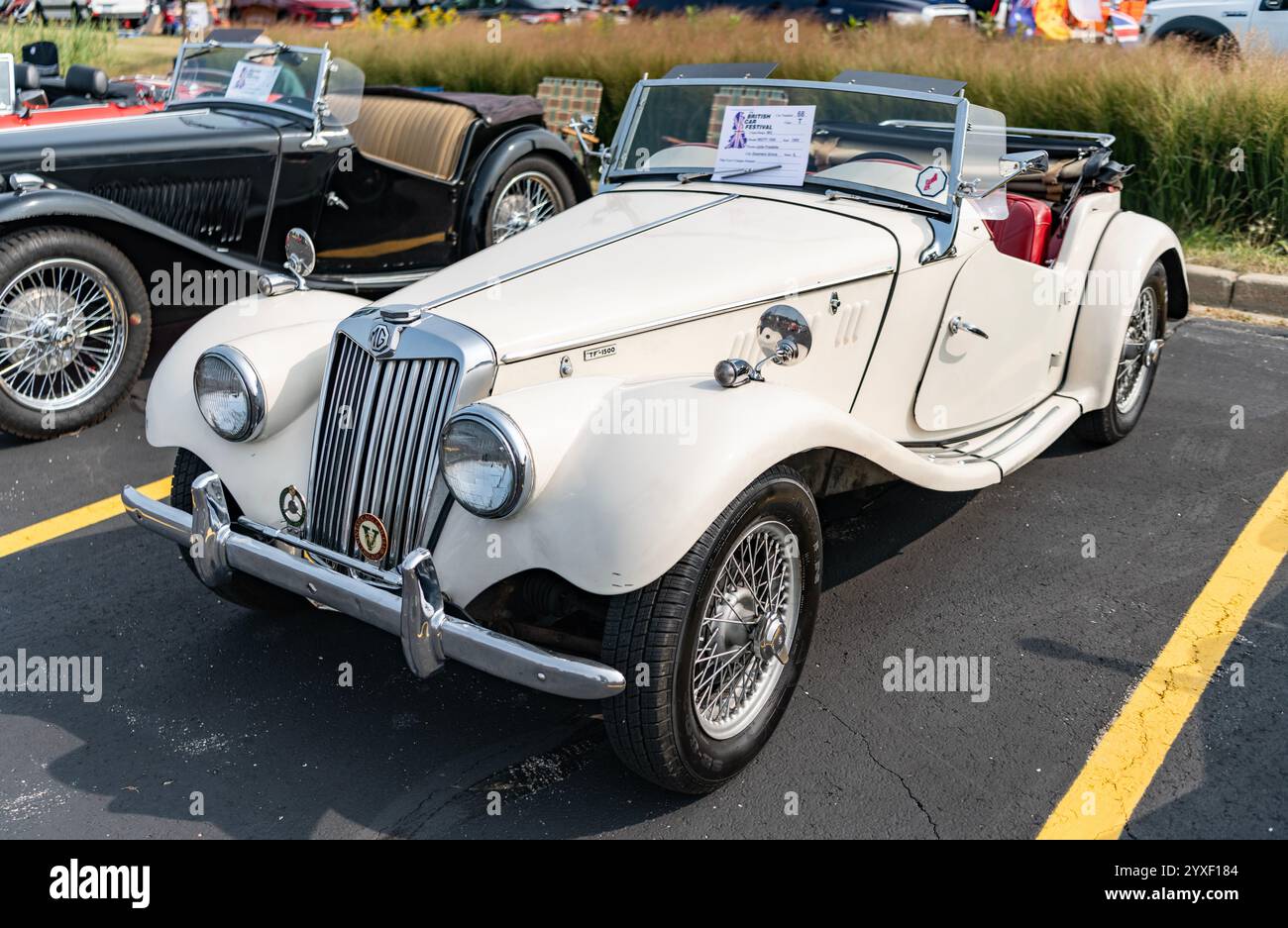 Chicago, Illinois, USA - September 08, 2024: MG TF retro sportscar 1950 ...
