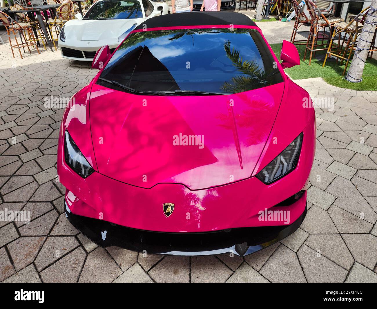 Miami Beach, Florida USA - June 8, 2024: Lamborghini Huracan pinkat ...