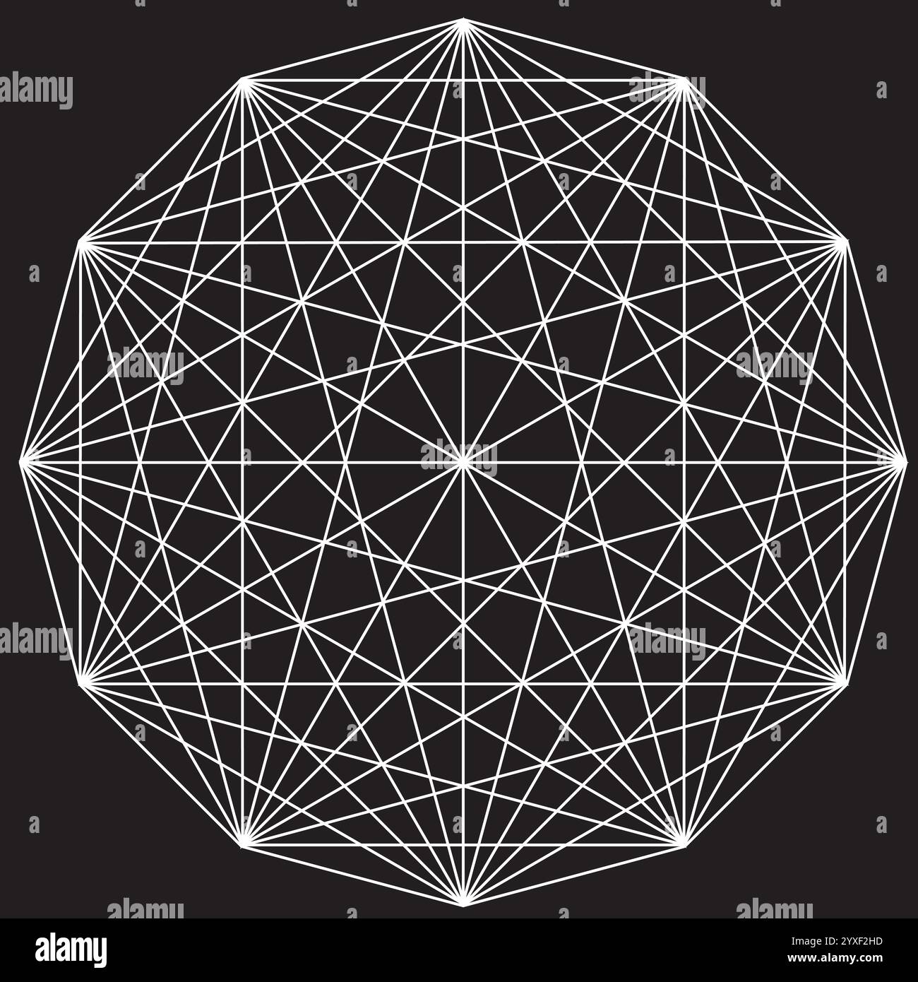 Illustration Dodecagon Colors Black and White Sacred Geometry Circle ...