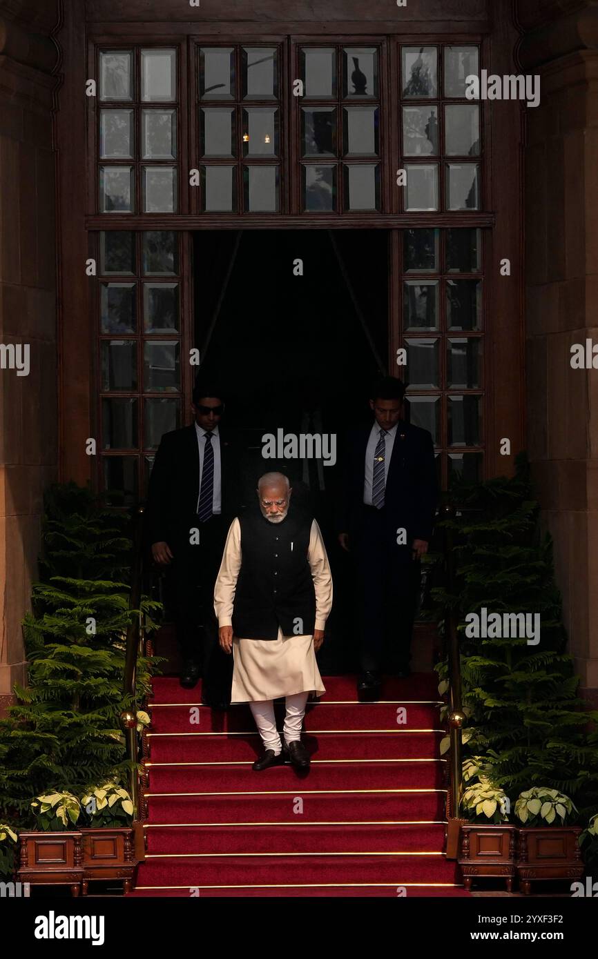 Indian Prime Minister Narendra Modi arrives to receive Sri Lankan President Anura Kumara ...