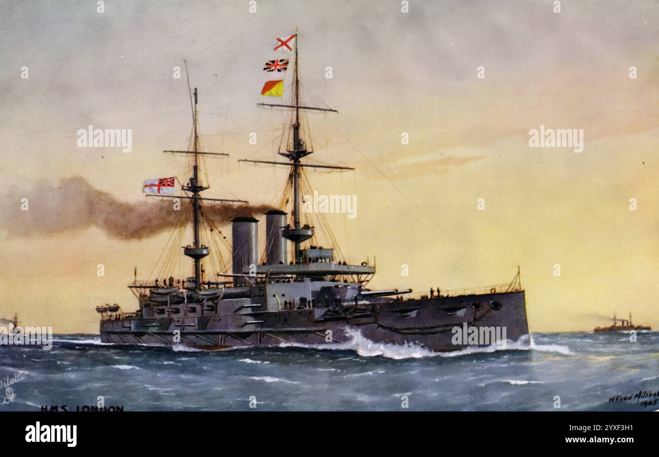 HMS London, a royal navy battleship Stock Photo - Alamy
