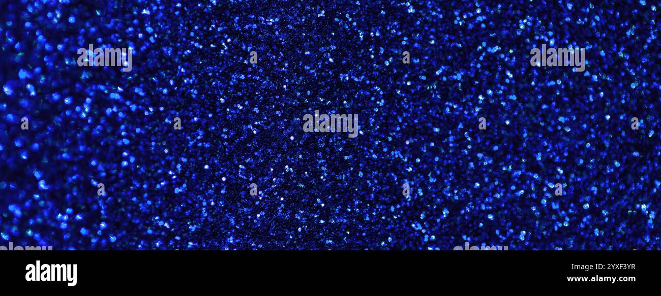 Dark navy blue sparkling background from small sequins, closeup ...