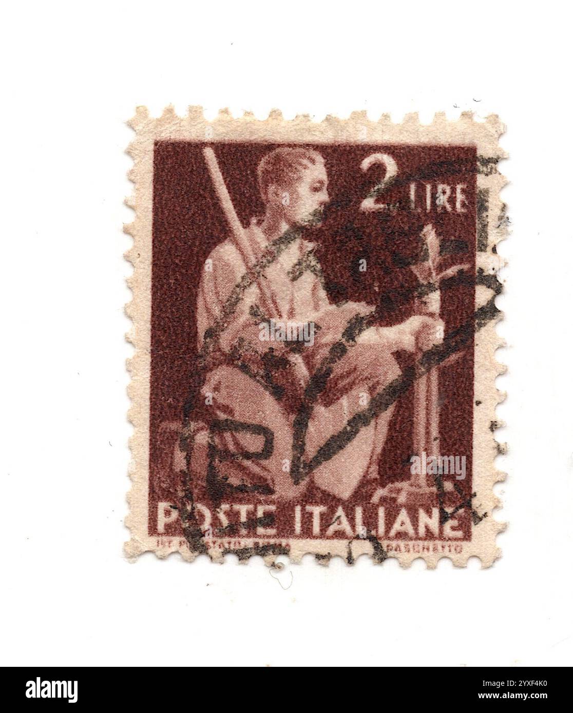 A vintage postage stamp from Italy isolated on a white background Stock ...