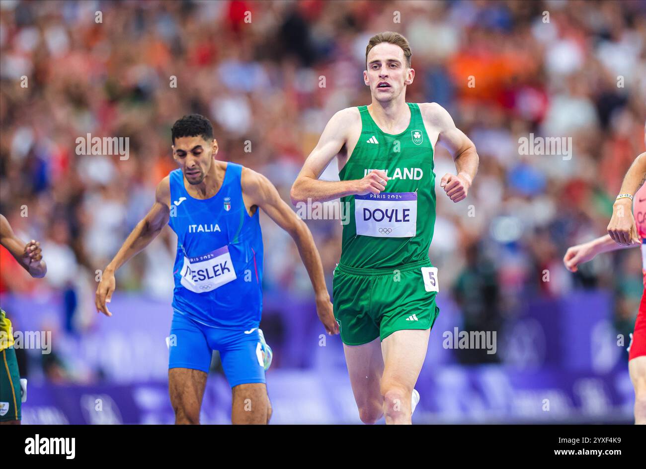 Cathal Doyle participating in the 1500 metres at the Paris 2024 Olympic ...