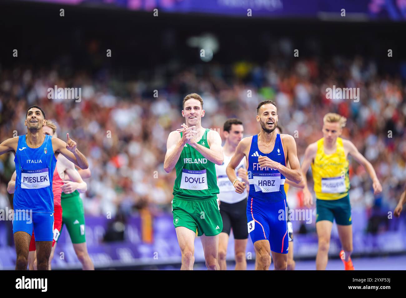 Cathal Doyle participating in the 1500 metres at the Paris 2024 Olympic ...