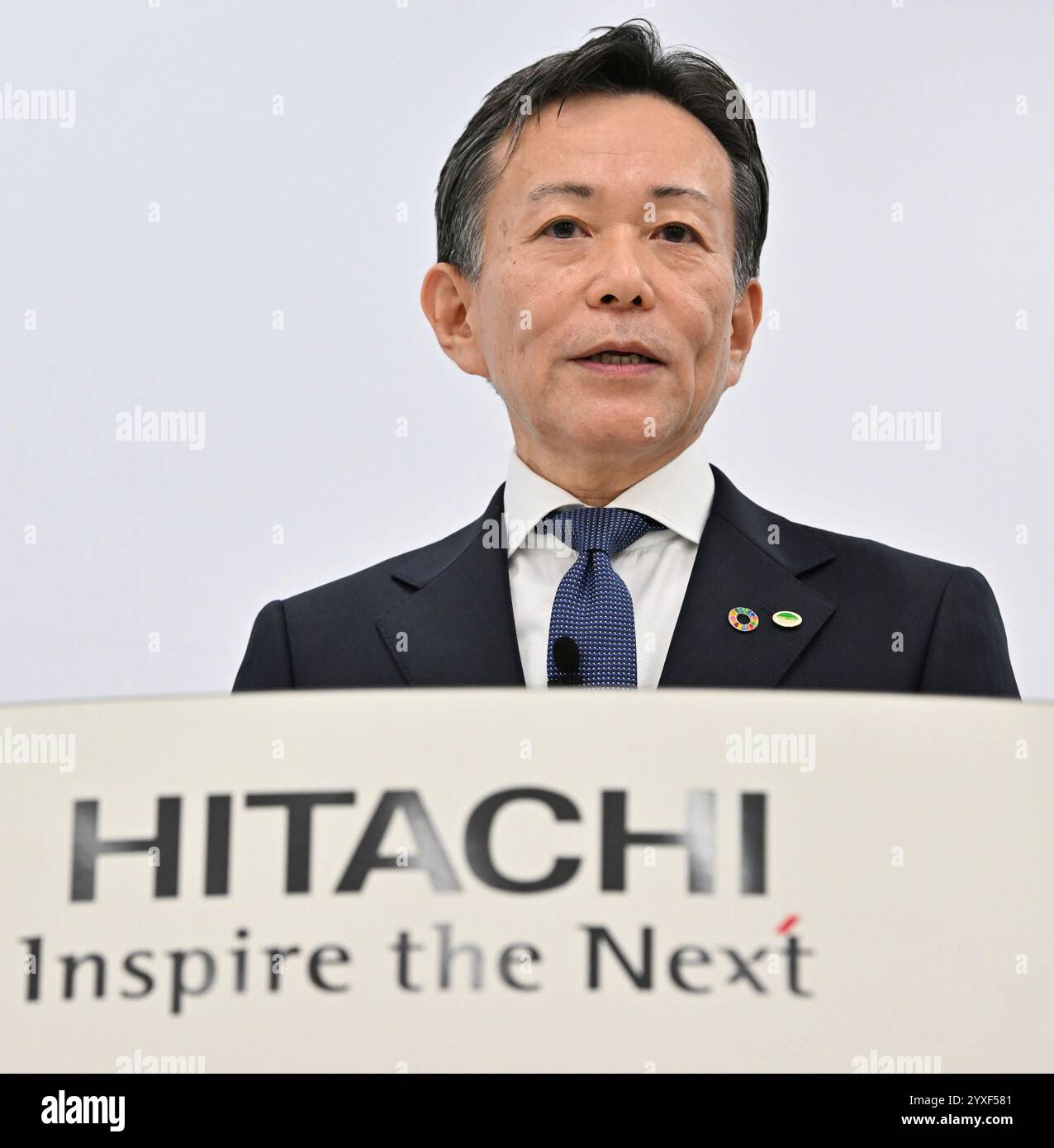 Hitachi, Ltd. Vice President Toshiaki Tokunaga attends a press ...