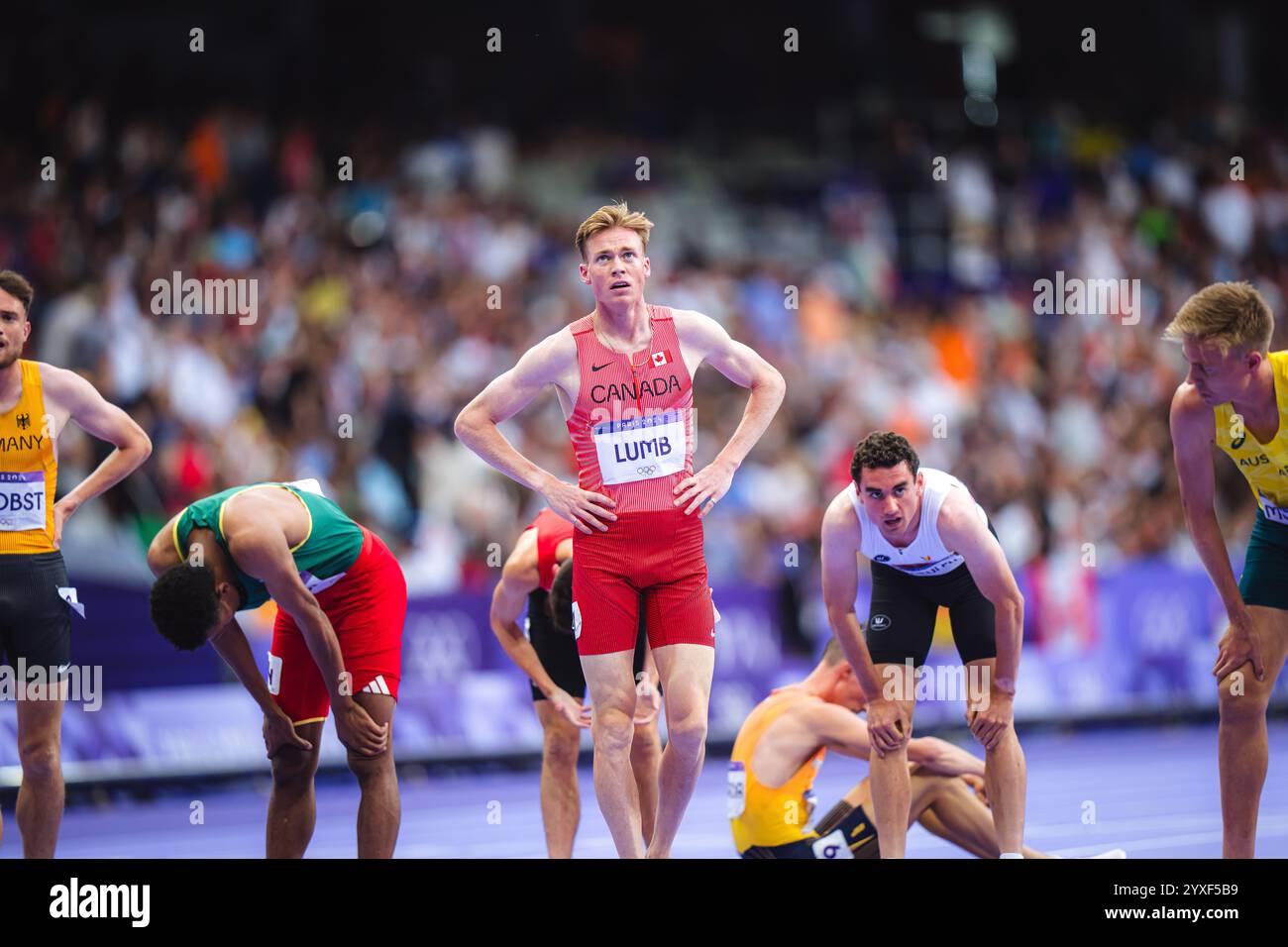 Kieran Lumb participating in the 1500 metres at the Paris 2024 Olympic ...