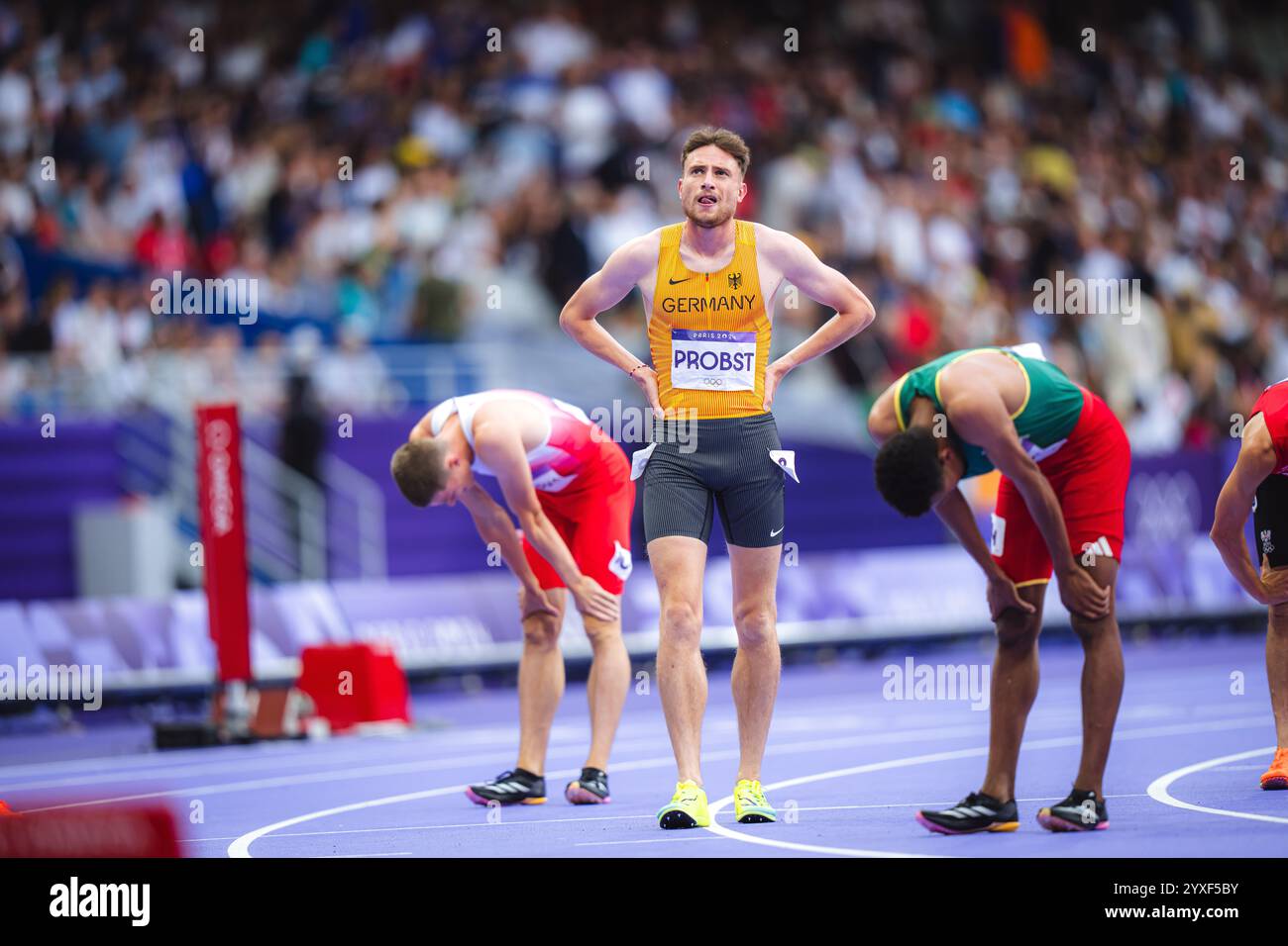 Marius Probst participating in the 1500 metres at the Paris 2024 ...