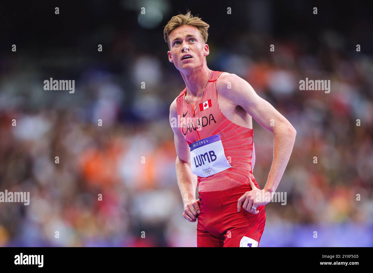 Kieran Lumb participating in the 1500 metres at the Paris 2024 Olympic ...